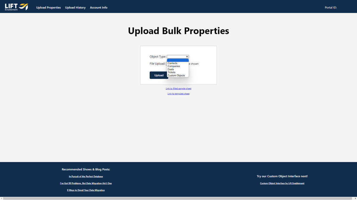 Lift | Bulk Property Upload Tool for HubSpot