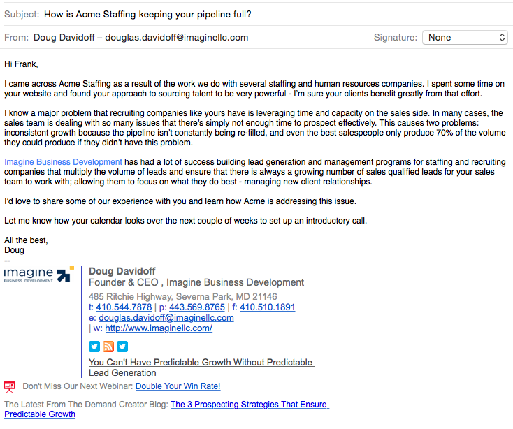 Using Emails Effectively in B2B Prospecting – Part 2 (The Four Types)